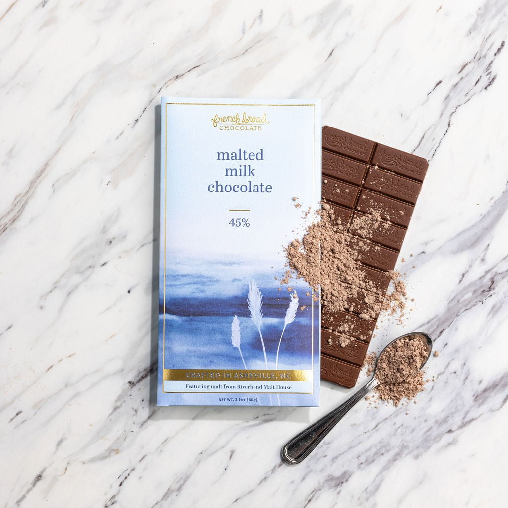 Malted Milk Chocolate 45% – French Broad Chocolate